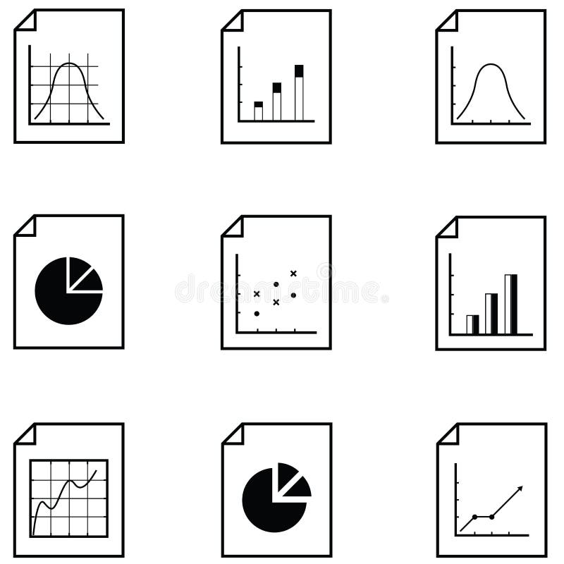 Chart icon set stock vector. Illustration of pictogram - 107347222