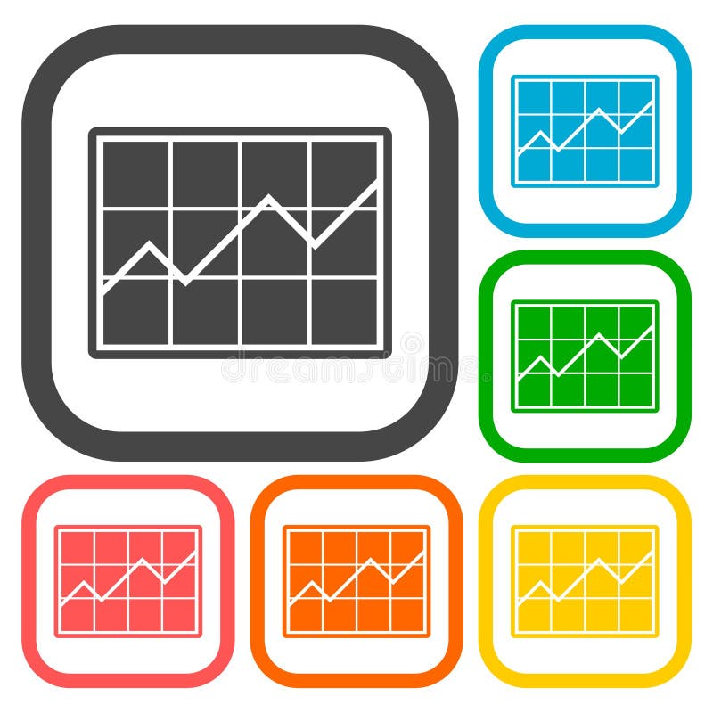 Chart icon sign icons set stock vector. Illustration of graph - 85722683