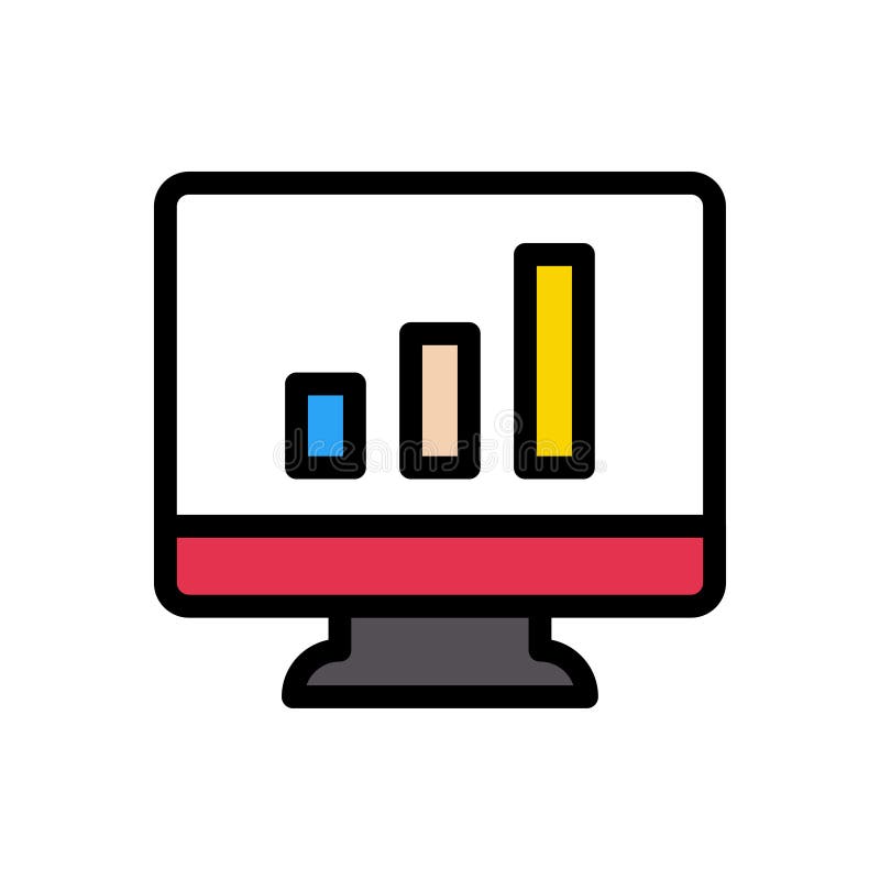 Chart Vector Color Line Icon Stock Vector - Illustration of progress ...