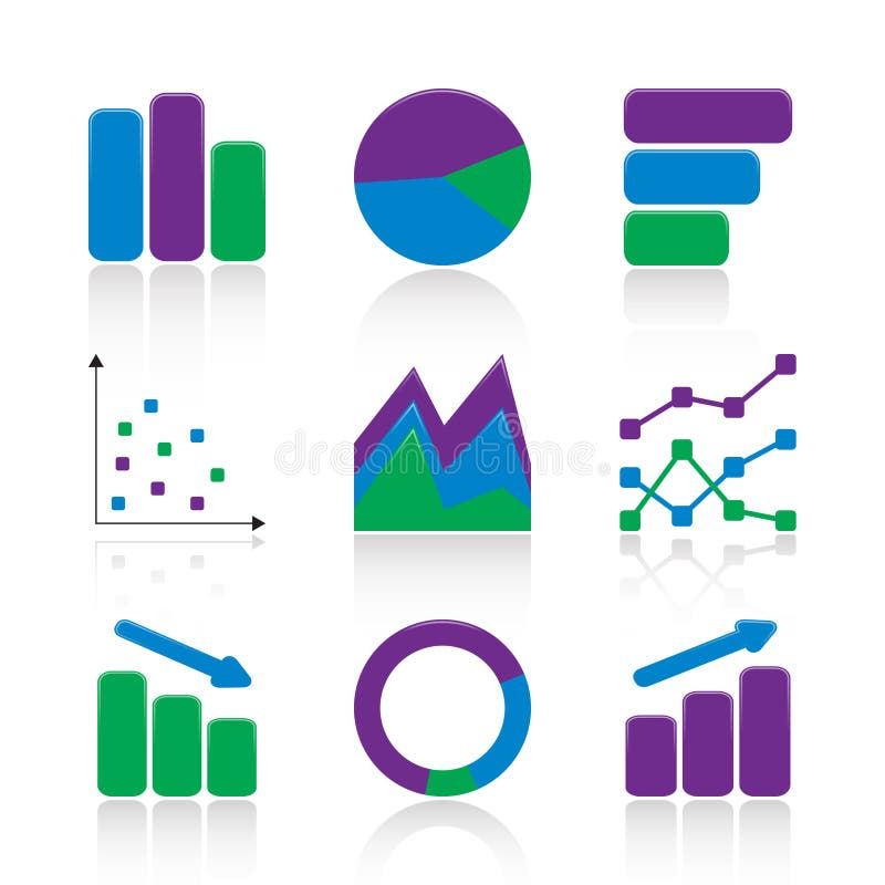 Chart icons stock vector. Illustration of graphic, number - 11713783