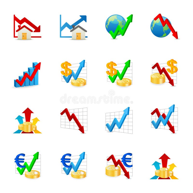 Chart icons stock illustration. Illustration of arrow - 13650001