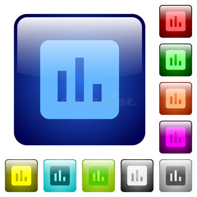 Chart color square buttons stock vector. Illustration of rounded ...