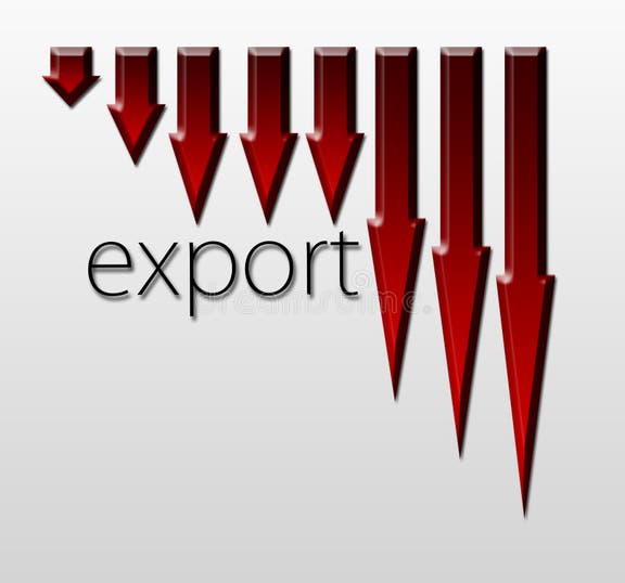 Chart Illustrating Export Trade Drop, Macroeconomic Concept Stock Illustration - Illustration of ...