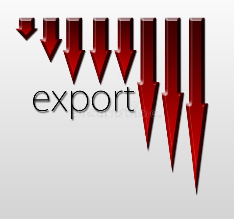 Chart Illustrating Export Trade Drop, Macroeconomic Concept Stock ...