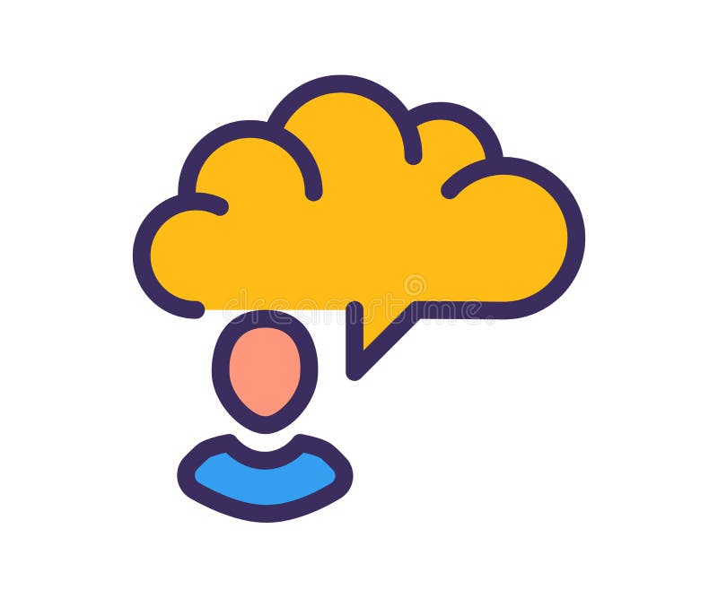 Chart Imagine Thought Single Isolated Icon with Filled Line and Outline ...