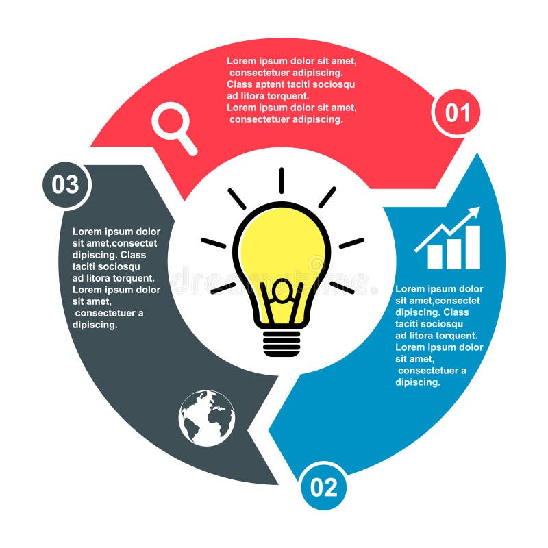 Chart Infographic Business Template Icon, Pie Circle Diagram ...