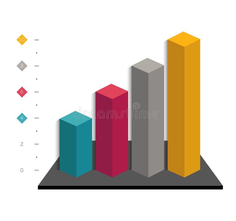 3D Cube Chart, Graph. Simply Color Editable Stock Vector - Illustration ...