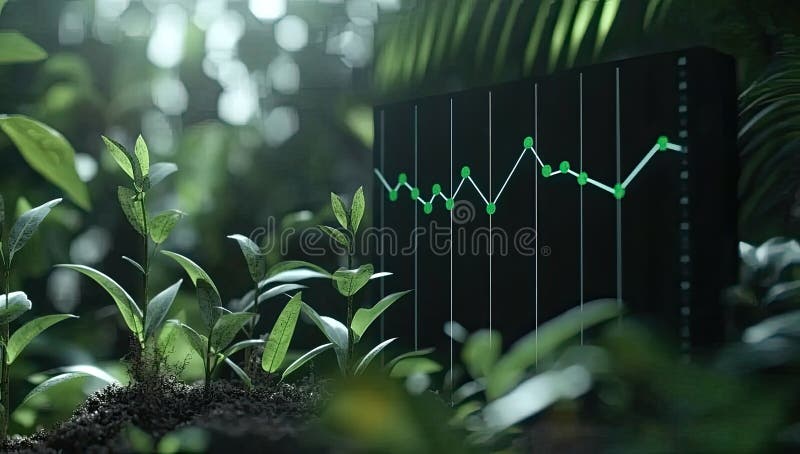 Green Growth Chart stock illustration. Illustration of jungle - 384678751