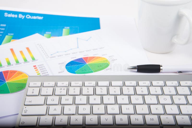 Chart and keyboard stock image. Image of fluctuate, diagram - 43217723