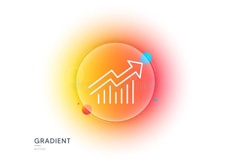 Chart Line Icon. Report Graph Sign. Gradient Blur Button. Vector Stock ...
