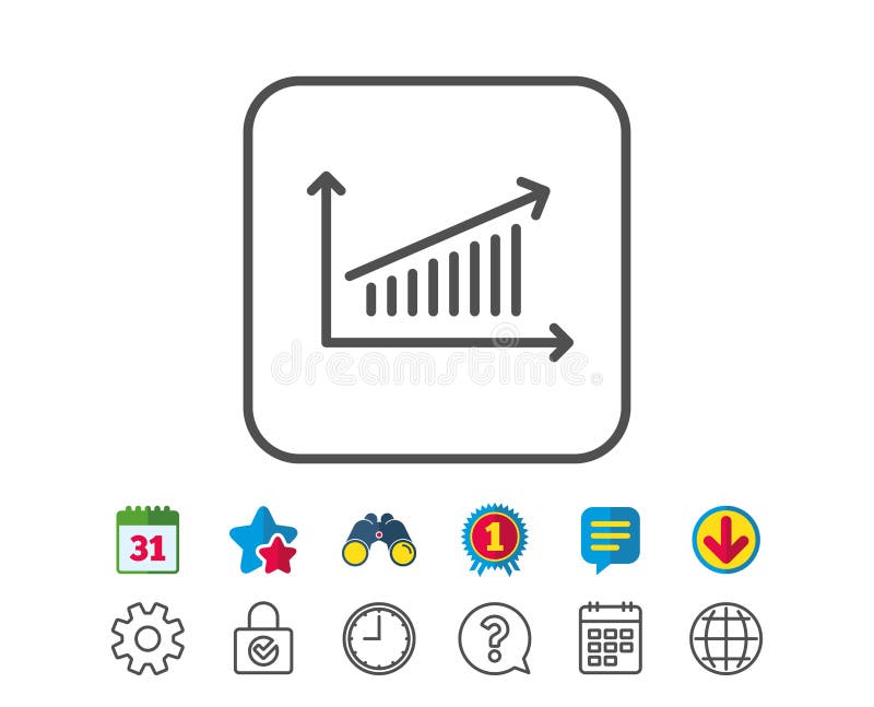 Chart Line Icon. Report Graph Sign. Stock Vector - Illustration of ...