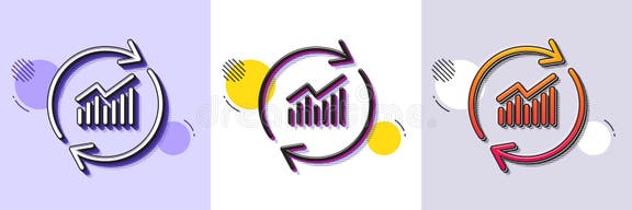 Chart Line Icon. Update Report Graph Sign. Halftone Dotted Pattern ...
