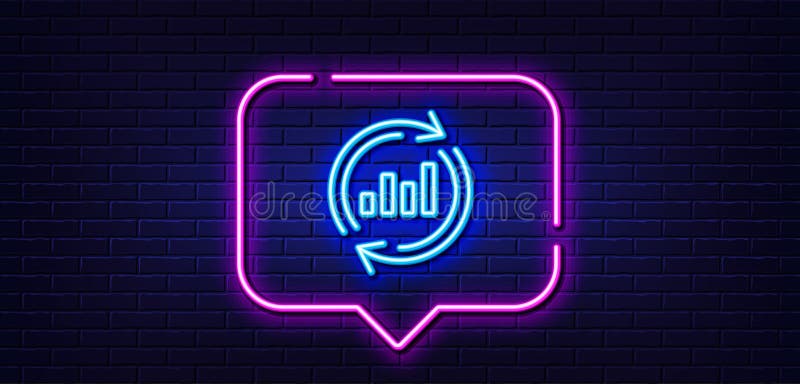 Chart Line Icon. Update Report Graph Sign. Neon Light Speech Bubble ... Chart Line Icon. Update Report Graph Sign. Neon Light Speech Bubble ...