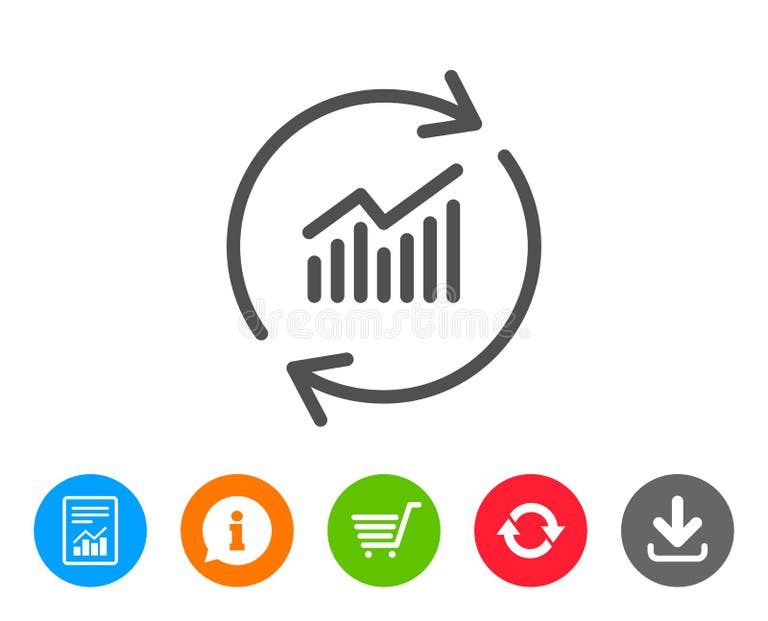 Chart Line Icon. Update Report Graph Sign. Stock Vector - Illustration ...