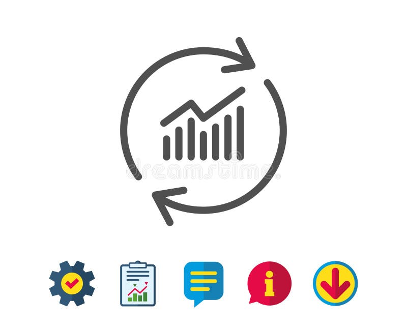 Chart Line Icon. Update Report Graph Sign. Stock Vector - Illustration ...