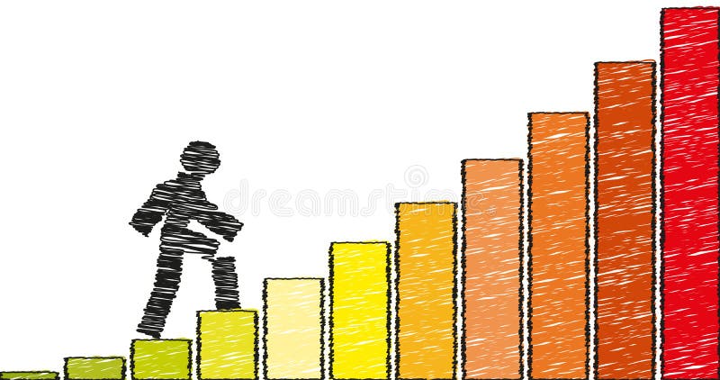 Chart with little man stock vector. Illustration of analyst - 32464517