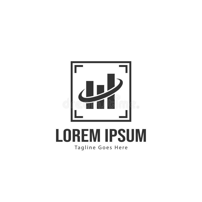Chart Logo Template Design. Chart Logo with Modern Frame Isolated on ...