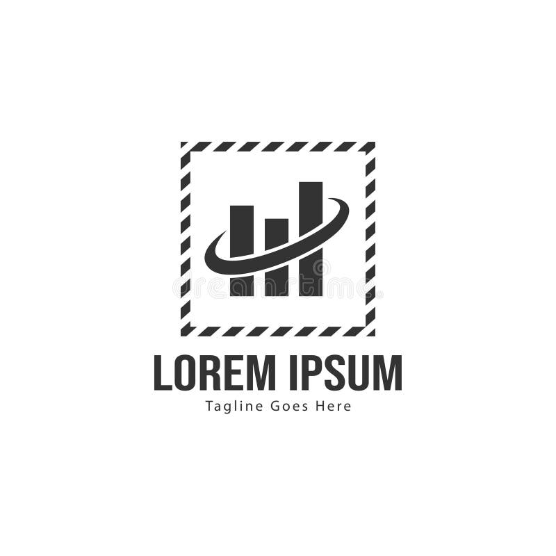 Chart Logo Template Design. Chart Logo with Modern Frame Isolated on ...
