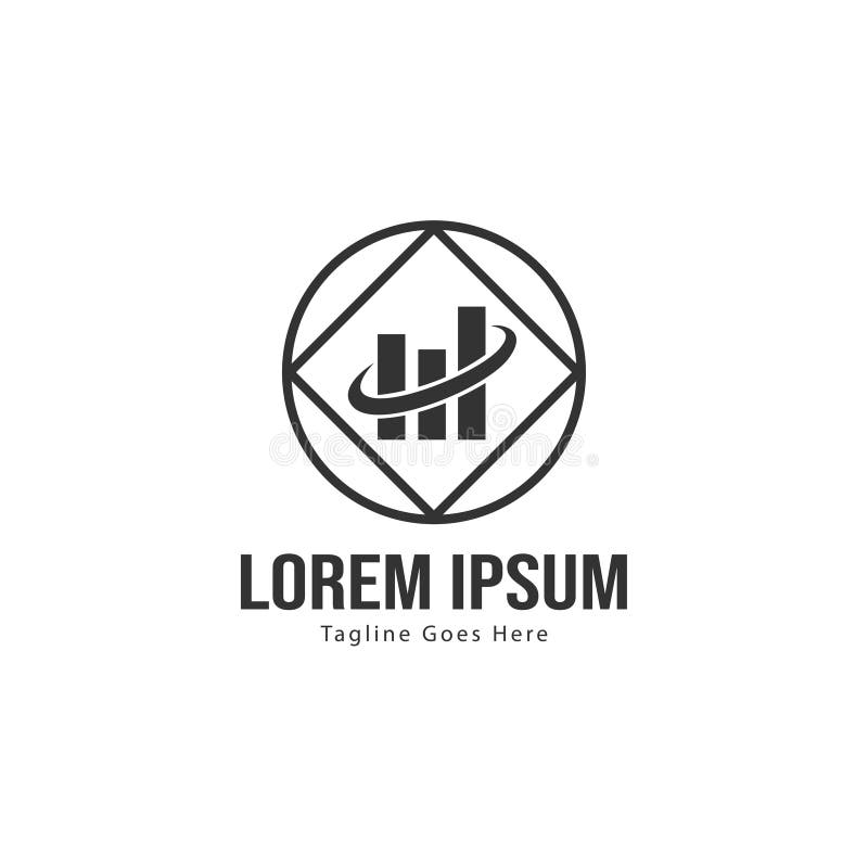 Chart Logo Template Design. Chart Logo with Modern Frame Isolated on ...