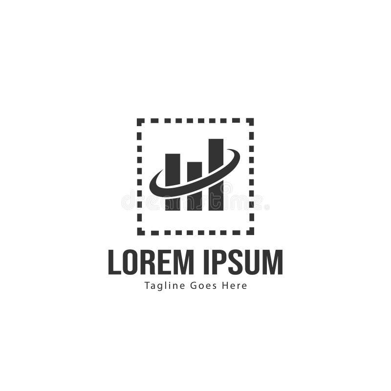 Chart Logo Template Design. Chart Logo with Modern Frame Isolated on ...