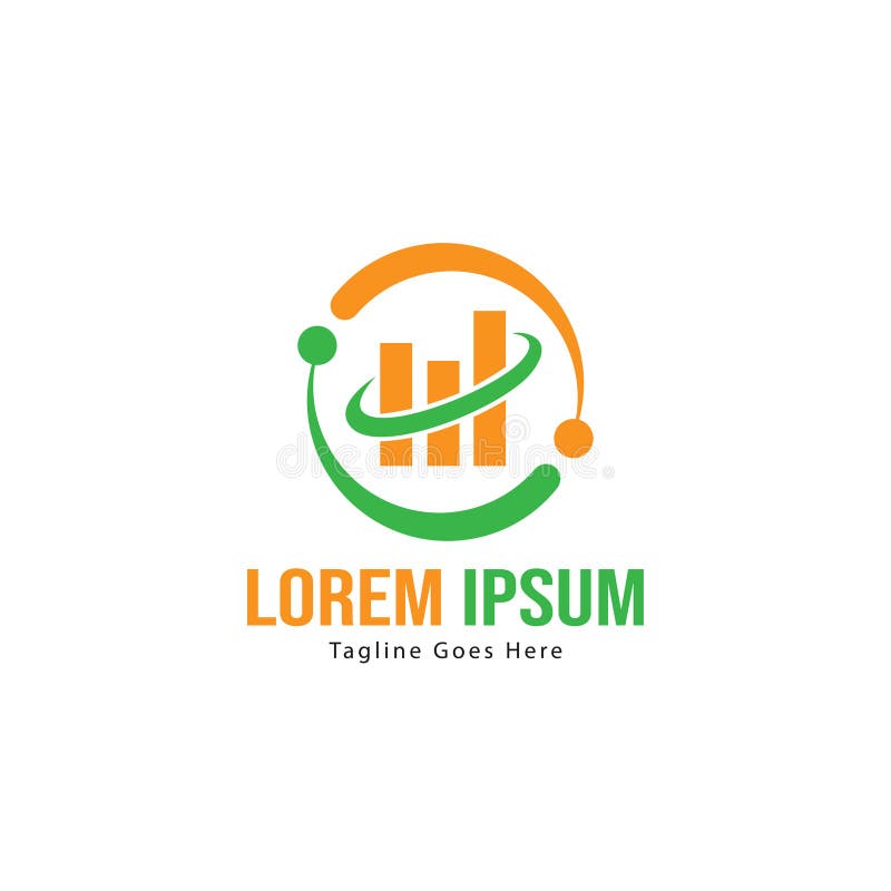 Chart Logo Template Design. Chart Logo with Modern Frame Isolated on ...