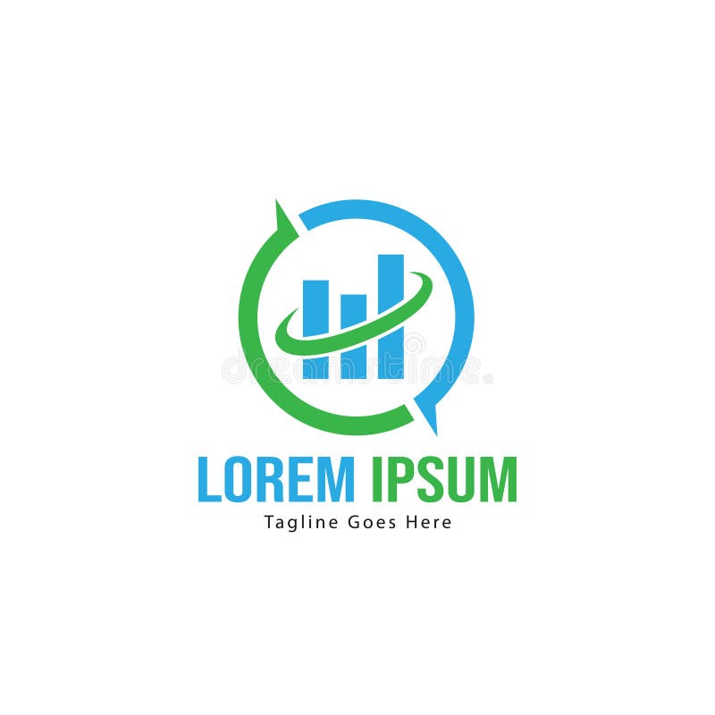 Chart Logo Template Design. Chart Logo with Modern Frame Isolated on ...