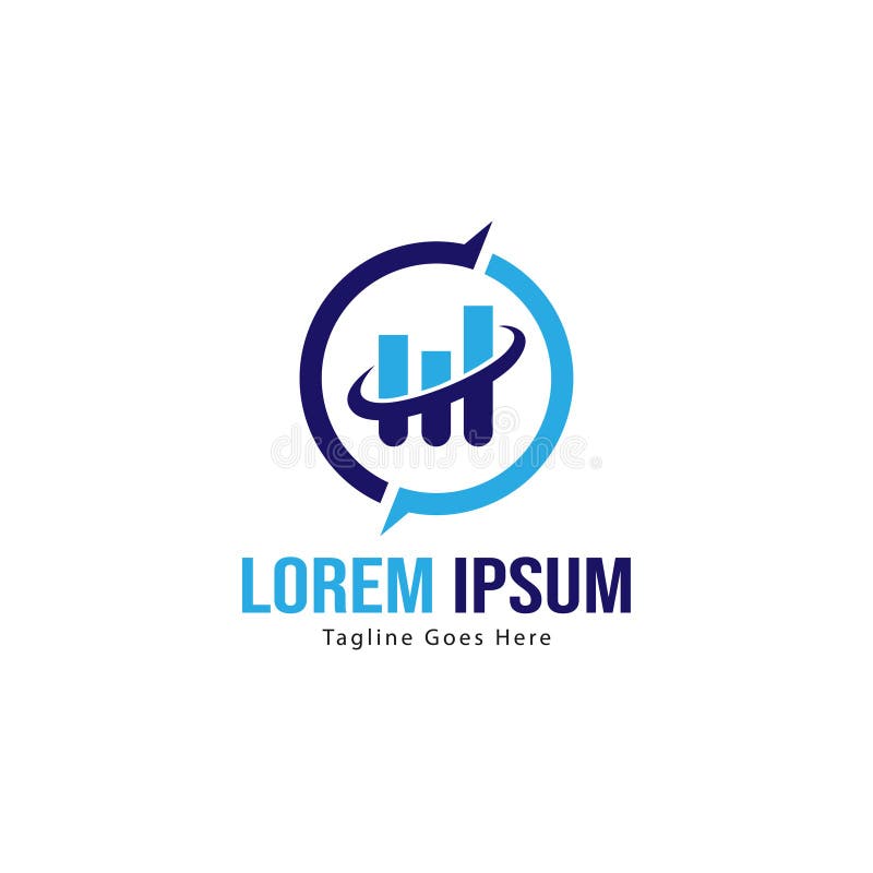 Chart Logo Template Design. Chart Logo with Modern Frame Isolated on ...
