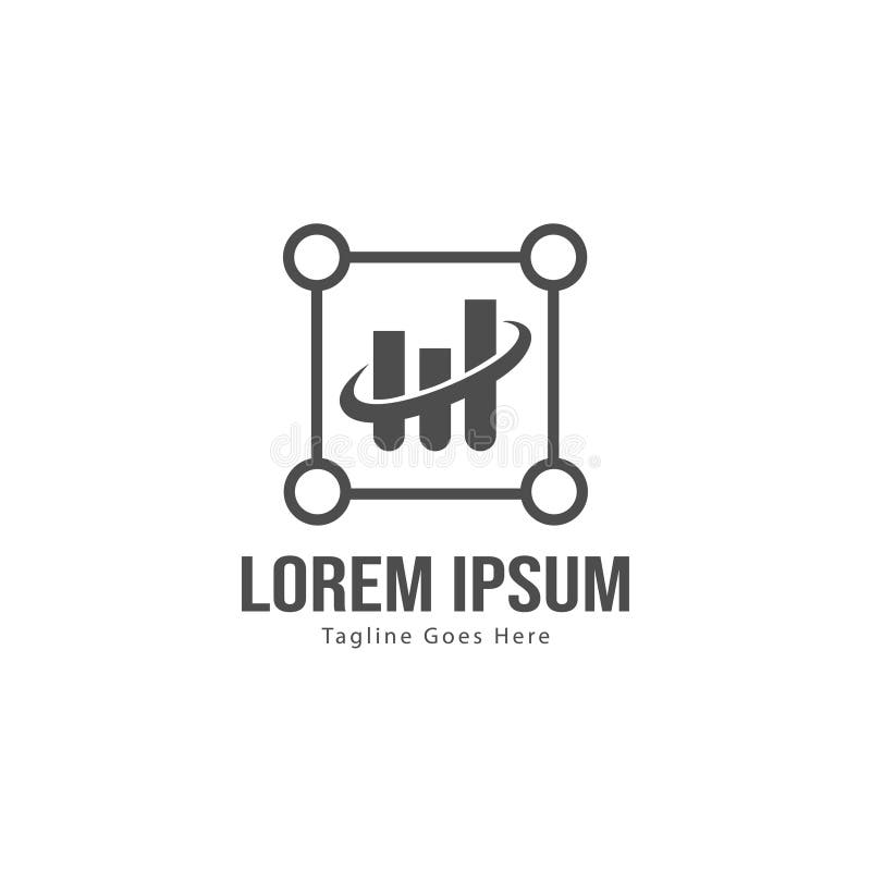 Chart Logo Template Design. Chart Logo with Modern Frame Isolated on ...