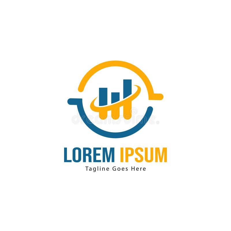 Chart Logo Template Design. Chart Logo with Modern Frame Isolated on ...