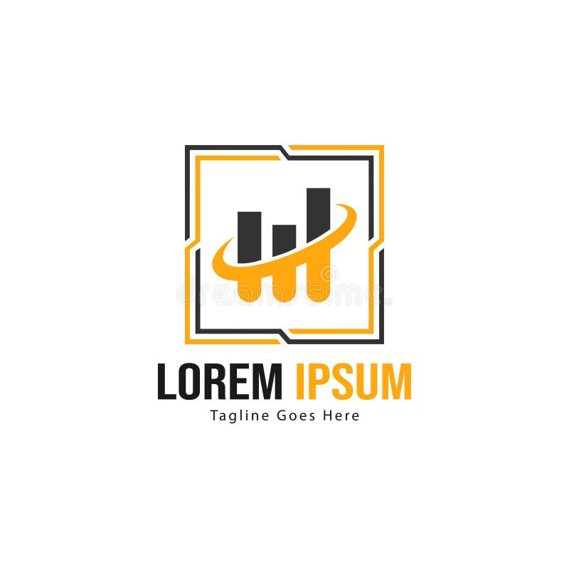 Chart Logo Template Design. Chart Logo with Modern Frame Isolated on ...