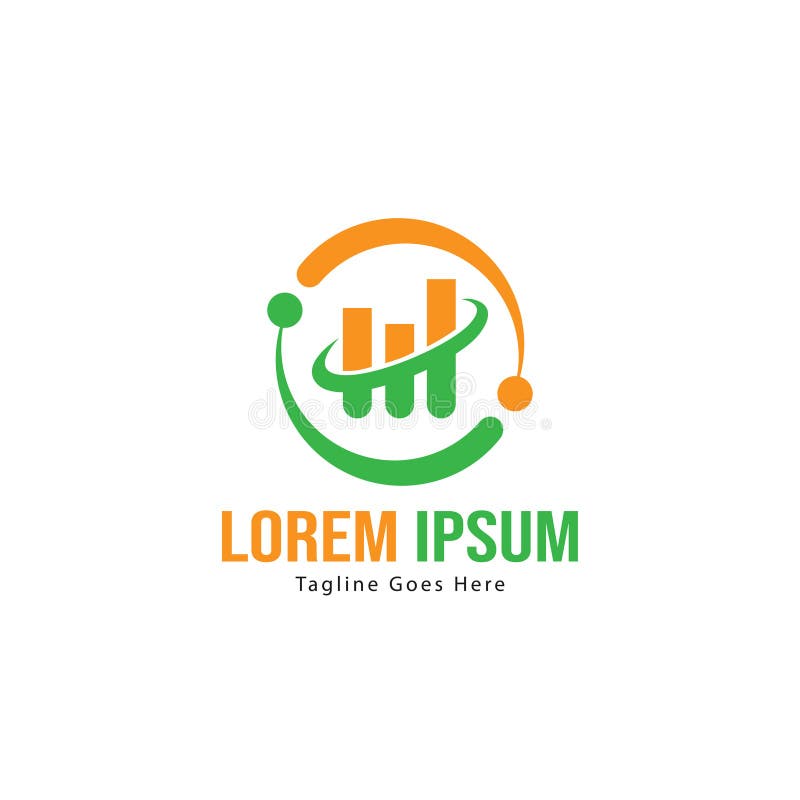Chart Logo Template Design. Chart Logo with Modern Frame Isolated on ...