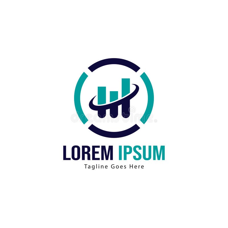 Chart Logo Template Design. Chart Logo with Modern Frame Isolated on ...