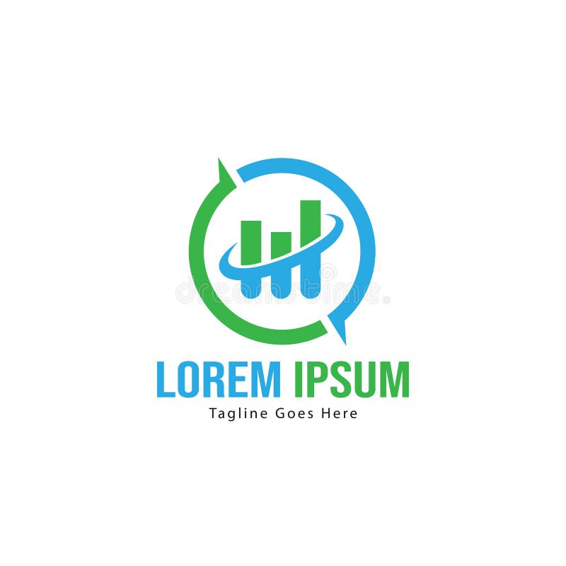 Chart Logo Template Design. Chart Logo with Modern Frame Isolated on ...