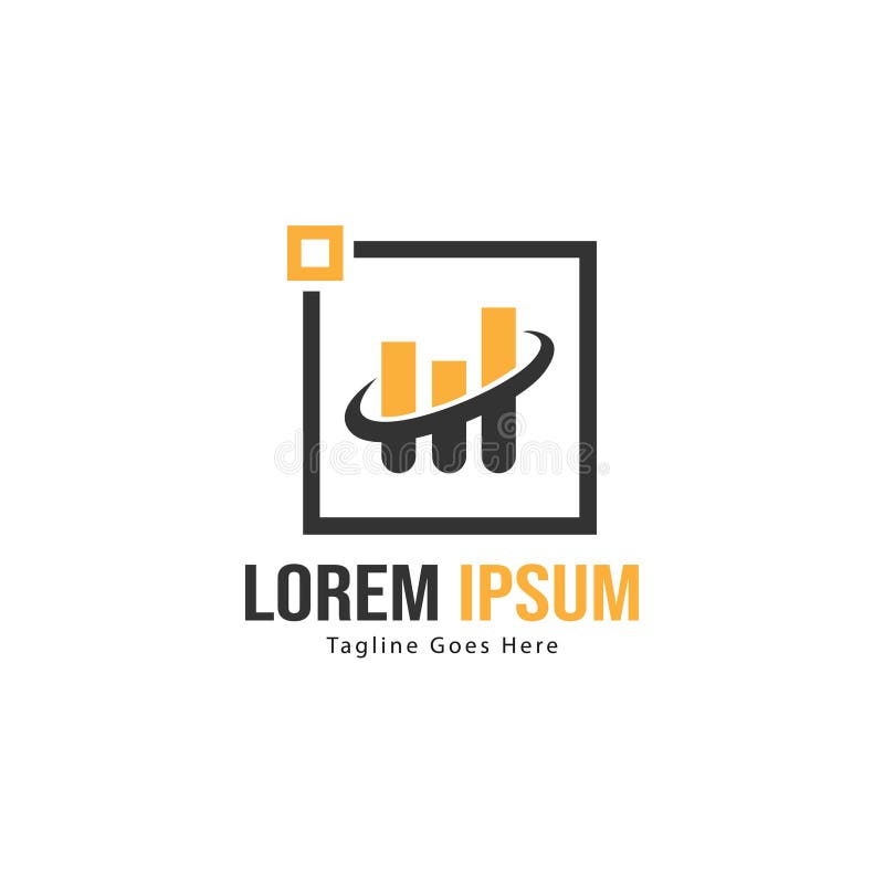 Chart Logo Template Design. Chart Logo with Modern Frame Isolated on ...