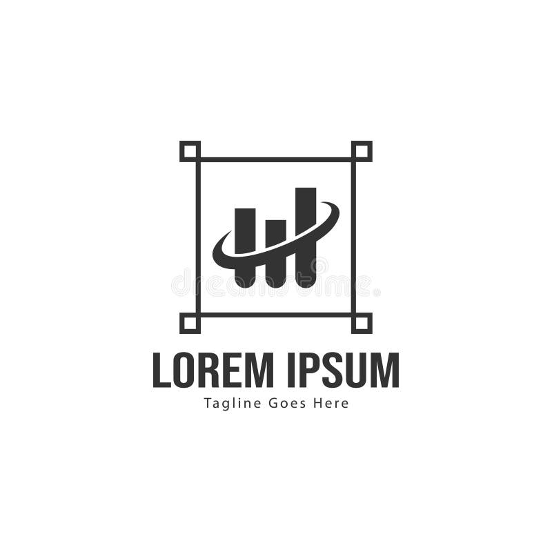Chart Logo Template Design. Chart Logo with Modern Frame Isolated on ...