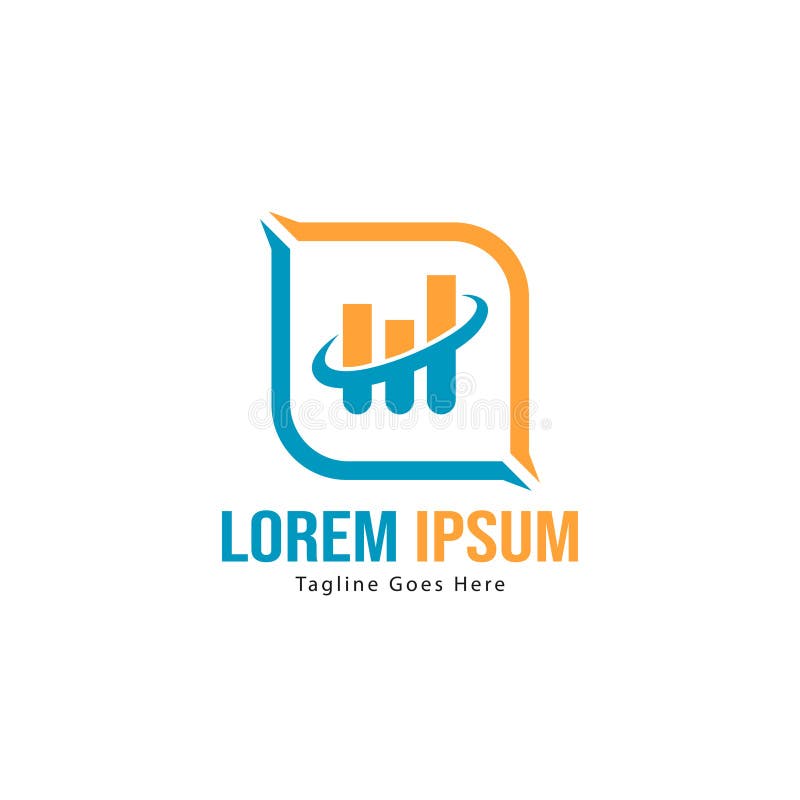 Chart Logo Template Design. Chart Logo with Modern Frame Isolated on ...