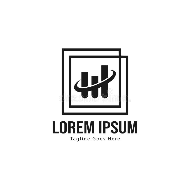 Chart Logo Template Design. Chart Logo with Modern Frame Isolated on ...