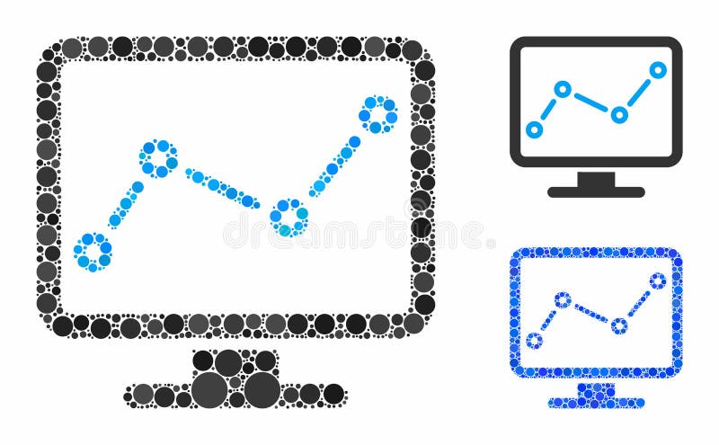 Chart Monitoring Mosaic Icon of Circle Dots Stock Vector - Illustration ...