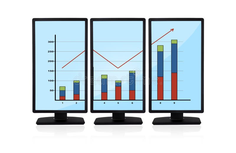 Chart on monitors stock photo. Image of panel, display - 32481204