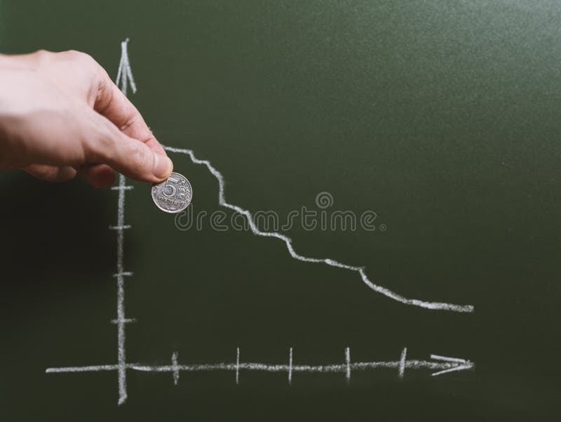 Chart with negative arrow. stock image. Image of business - 124029639