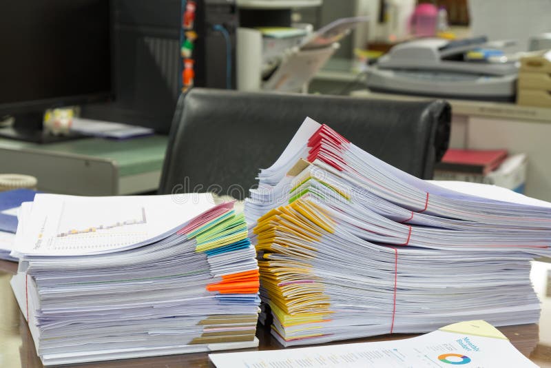 Chart and Paperwork on Office Table Stock Image - Image of book, heap ...
