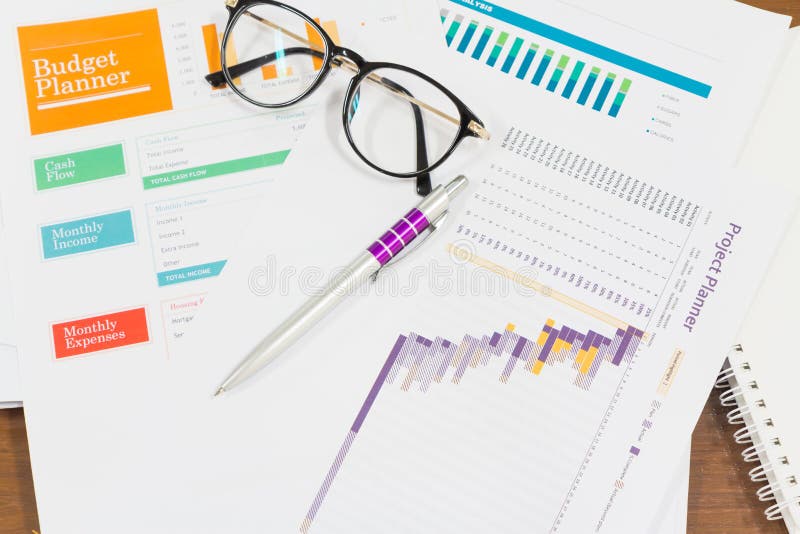 Chart and Paperwork on Office Table Stock Photo - Image of eyeglasses ...