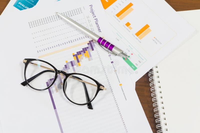 Chart and Paperwork on Office Table Stock Image - Image of information ...