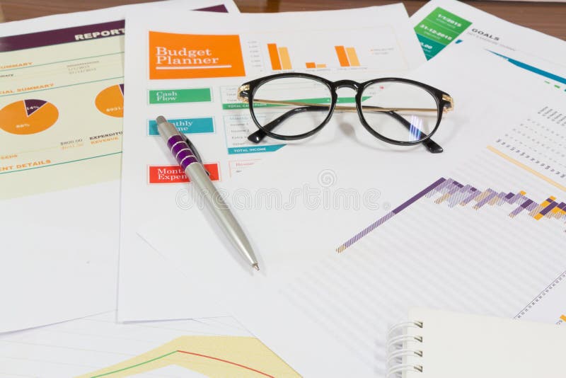 Chart and Paperwork on Office Table Stock Photo - Image of exam ...