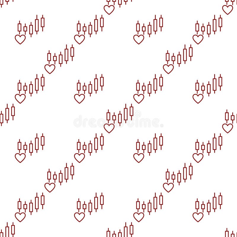 Chart Pattern and Heart Vector Investment Passion Seamless Pattern in ...