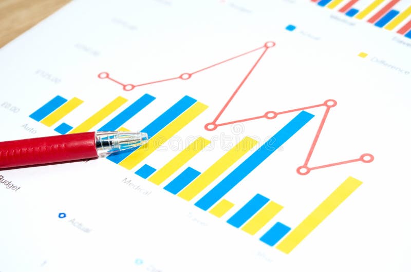 Chart and pen stock image. Image of blue, analytics, figures - 65535095