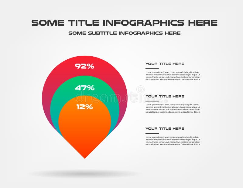 Chart of Percentage Infographics. Element of Graph, Diagram with 3 ...