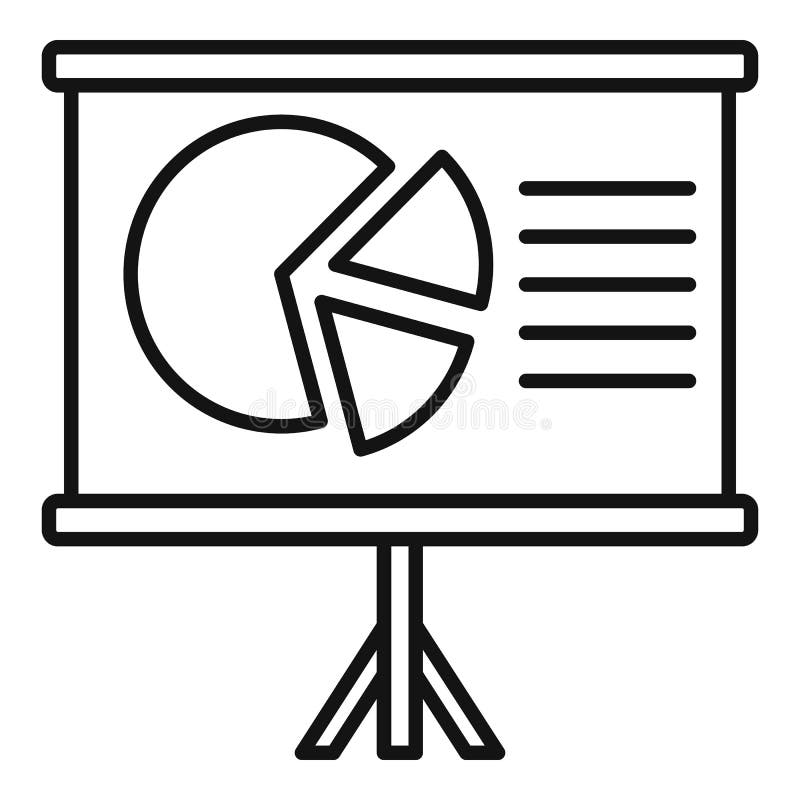Chart Pie Banner Icon, Outline Style Stock Vector - Illustration of ...
