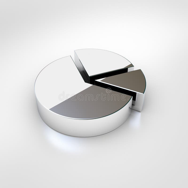 Chrome Chart Pie Icon Isolated on White Background. Stock Illustration ...