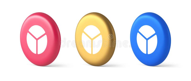 Chart Pie Three Section Button Financial Presentation Business ...